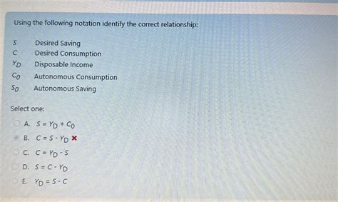 Solved Using The Following Notation Identify The Correct