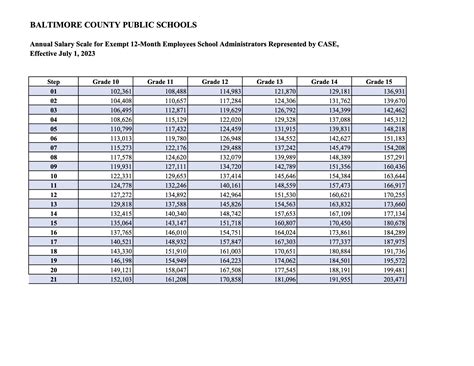 Annual Salary Scale Case