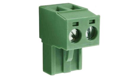 Rs Pro 5 08mm Pitch 5 Way Pluggable Terminal Block Plug Through Hole Screw Termination Rs