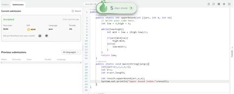 pardhavika gopisetty on linkedin codingjourney javaprogramming algorithmdesign binarysearch