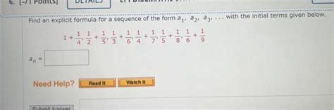 solved find an explicit formula for a sequence of the form