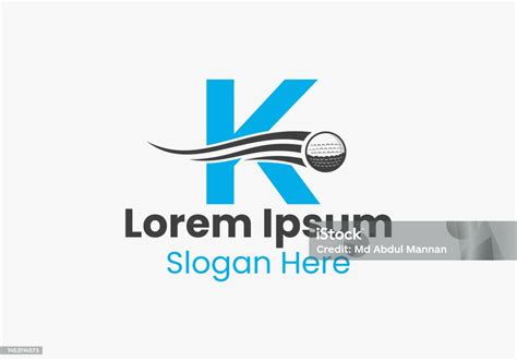 움직이는 골프공 아이콘이 있는 문자 K 골프 개념 하키 스포츠 유형 템플릿 겨울에 대한 스톡 벡터 아트 및 기타 이미지 겨울 겨울 스포츠 경기 스포츠 Istock