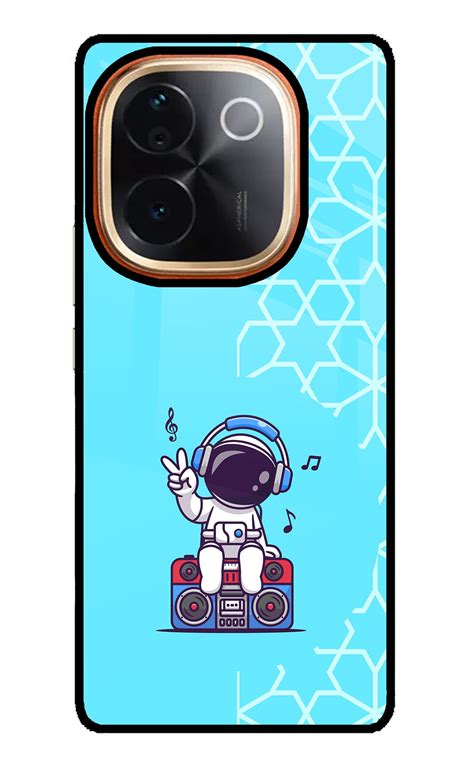 Buy Now Cute Astronaut Chilling Glass Case For Iqoo Z9s Pro 5g Online