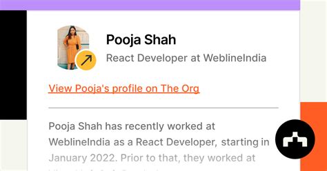 Pooja Shah React Developer At Weblineindia The Org