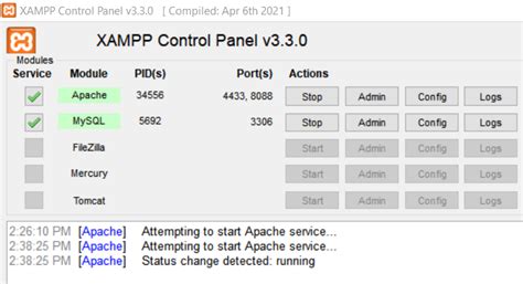 xampp errorport 80 in use by quotunable to open process