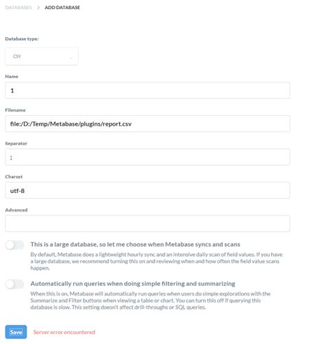 Cant Load CSV Issue Markenson Csv Metabase Driver GitHub