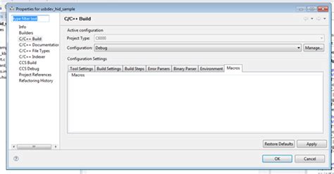 Environment Variables Is Blank Macros Dialog Is Blank Code Composer Studio Forum Code