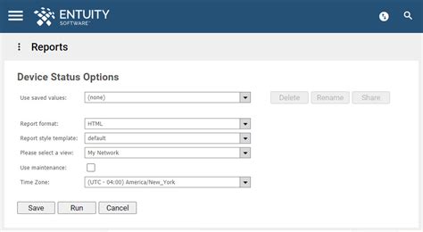 Device Status Report Entuity