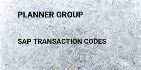 Planner Group Tcode In Sap Transaction Codes List