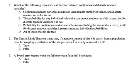 SOLVED Which Of The Following Represents Difference Between Continuous And Discrete Random