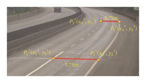 Diagram For A B C D Calculation From Two Reference Lines P1 ′ P2