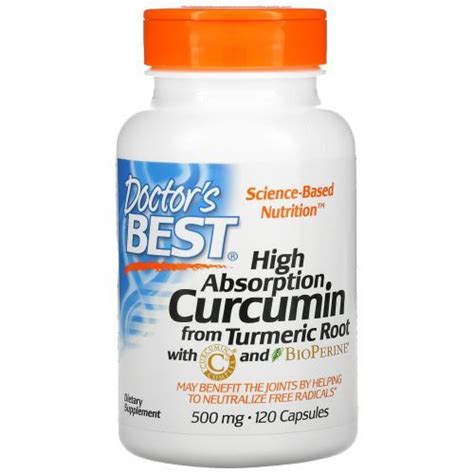 Doctor's Best, Куркумин высокого усвоения 500мг, Curcumin High ...
