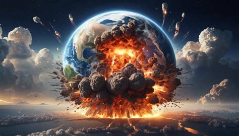 Earth Exploding In Flames Stock Illustration Illustration Of Fantastic 303484368