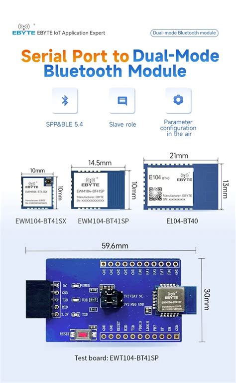 0 1 Free Sample Limit 2 Pcs Per Person Ebyte Ewm104 Bt41sp Ble5 4 Serial Port To Dual Mode Ble