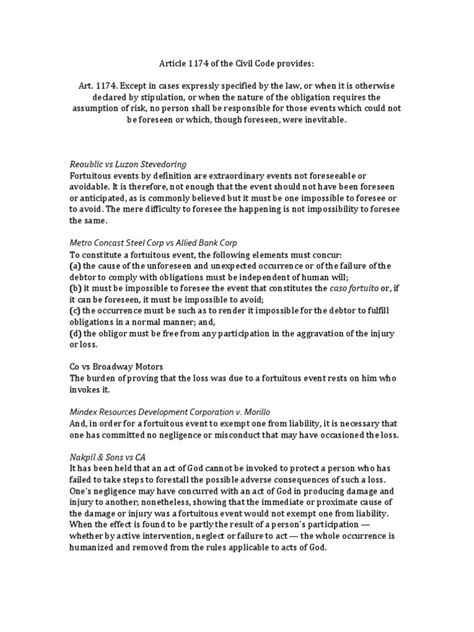 Fortuitous Event Doctrines Download Free Pdf Negligence Common Law