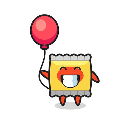 Snack Mascot Illustration Is Playing Balloon 3239396 Vector Art At Vecteezy
