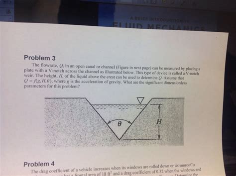 Solved Problem The Flowrate Q In An Open Canal Or Chegg