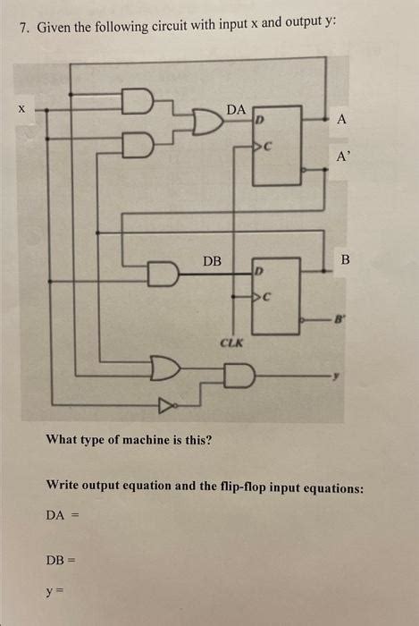 solved 7 given the following circuit with input x and