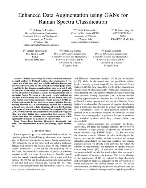 Pdf Enhanced Data Augmentation Using Gans For Raman Spectra Classification