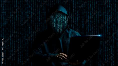 Foto De Stock Hacker Face Made With Binary Code Anonymous Computer Hacker Cyber Attack Hacker