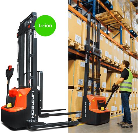 Edge Electric Walkie Stacker 1 2t Noblelift Australia Material Handling Equipment
