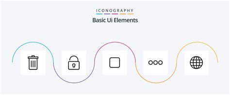 Basic Ui Elements Line 5 Icon Pack Including Map World Box Sign