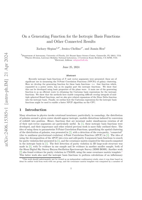 (PDF) On a Generating Function for the Isotropic Basis Functions and Other Connected Results
