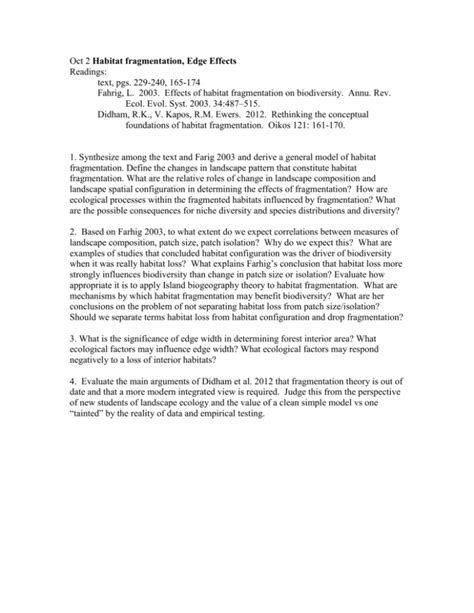 Oct 22 Habitat Fragmentation Edge Effects