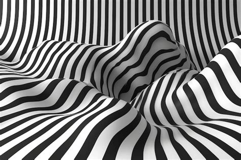 Premium Ai Image Abstract Optical Illusion Wave A Stream Of Black And White Stripes Forming A