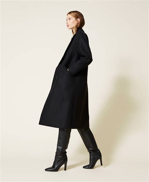 Двубортное пальто из шерсти 222tp2061 Twinset — купить в интернет магазине бренда женской одежды