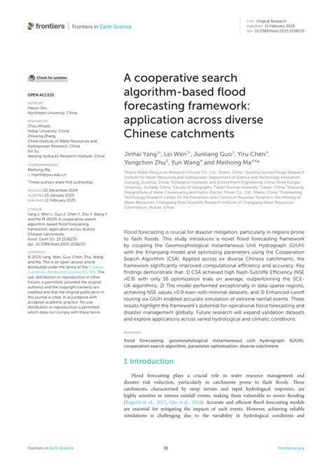 pdf a cooperative search algorithm based flood forecasting framework