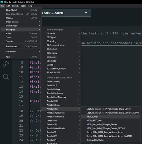 File Server And MP4 Ameba Arduino AIoT Documentation V1 1