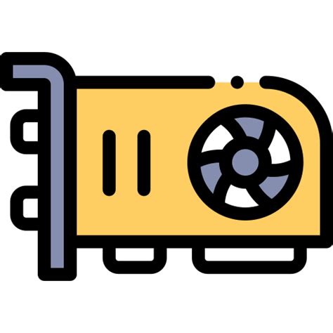 Graphic Card Detailed Rounded Lineal Color Icon