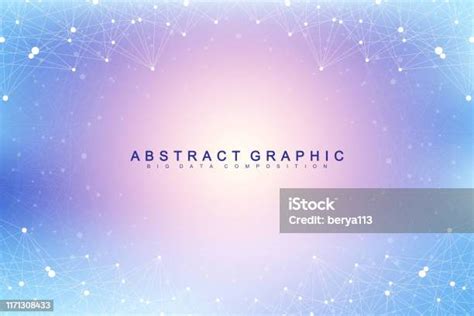 연결된 선과 점으로 기술 추상적 인 배경 빅 데이터 시각화 인공 지능 및 기계 학습 개념 배경 분석 네트워크 벡터 일러스트레이션 개발에 대한 스톡 벡터 아트 및 기타 이미지