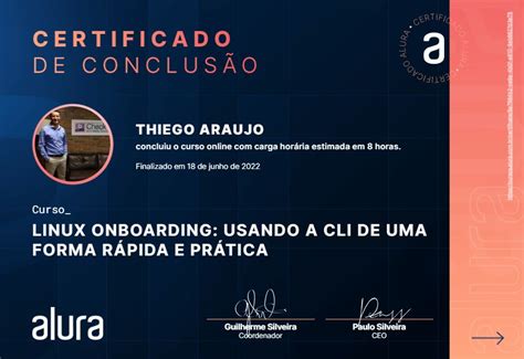Thiego Araújo On Linkedin Done Linux Alura