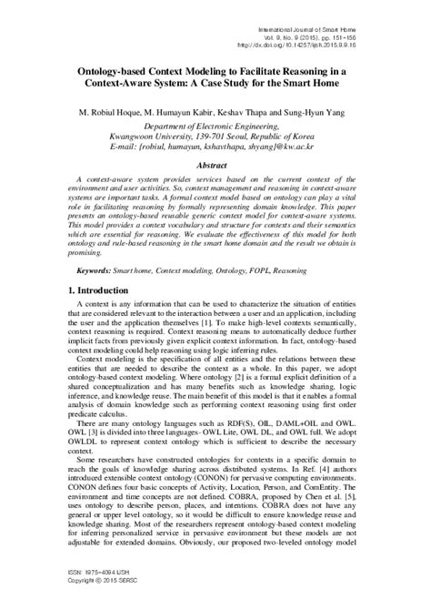 Pdf Ontology Based Context Modeling To Facilitate Reasoning In A