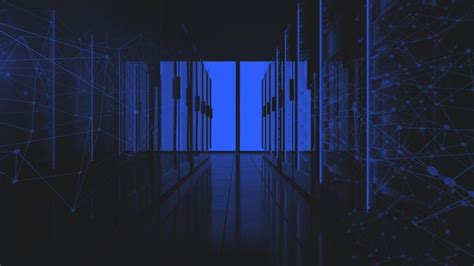 Premium Photo Server Racks In Computer Network Security Server Room Data Center 3d Render Dark