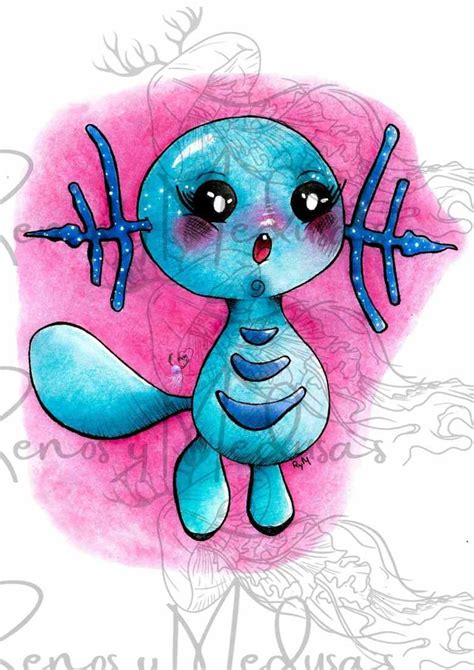 Ilustración Inspirada En Wooper Chibi Fanart Pokémon Otros Productos