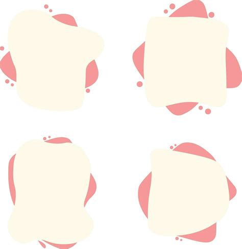 Blob Text Box With Flat Design Isolated On White Background Vector Illustration Set