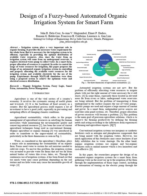 Design Of A Fuzzy Based Automated Organic Irrigation System For Smart
