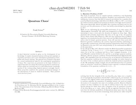 pdf quantum chaos