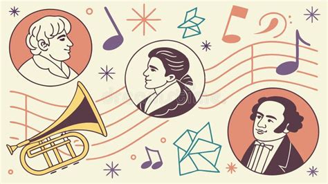 Classical Musicians Portrait Set Historic Music Figures Vector Design