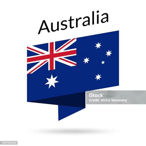 오스트레일리아 플래그 아이콘입니다 종이 접기 스타일의 호주 국가 상징 벡터 그림입니다 0명에 대한 스톡 벡터 아트 및 기타 이미지 0명 3차원 형태 국가 지리적 지역