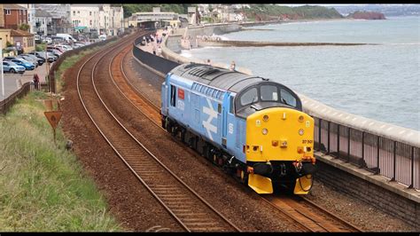 Class 37 37501 Thrash And Tones Along The Sea Wall At Dawlish 22nd