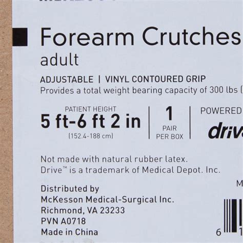 New Mckesson Forarm Adlt 1prbx 6bxcs Forearm Crutches Case Disposables General For Sale