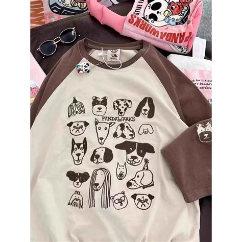 Miss 小姐 大碼300斤重工刺繡長袖t恤女春秋新款寬松胖妹妹插肩純棉上衣 蝦皮購物