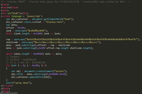 Deps Precise Heap Spray On Firefox And Ie10 Corelan Cybersecurity