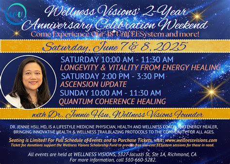 Jun 7 Wellness Visions 2 Year Anniversary Celebration Weekend Of