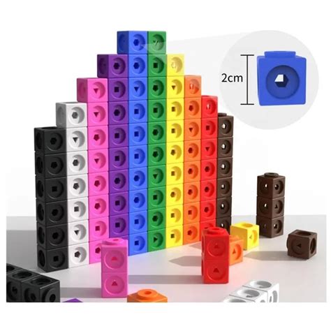 100PCS Plastic Linking Cubes Math Link Cubes Counting Blocks Toys - Educational Toy and Plastic ...