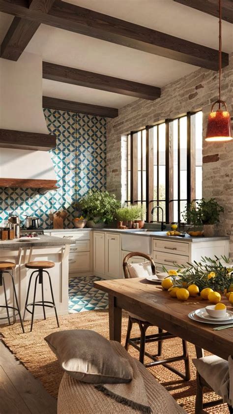 🍋🏡 Mediterranean Kitchen Delight 🌞 Mediterranean Kitchen Design Mediterranean Home Decor